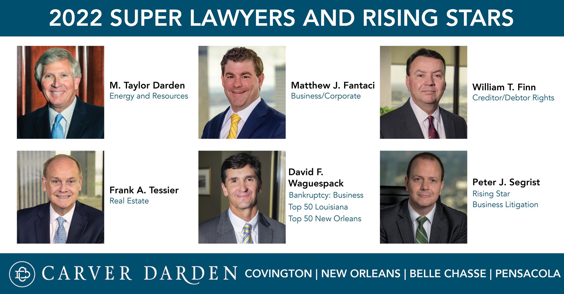 Carver Darden Announces 2022 Louisiana Super Lawyers