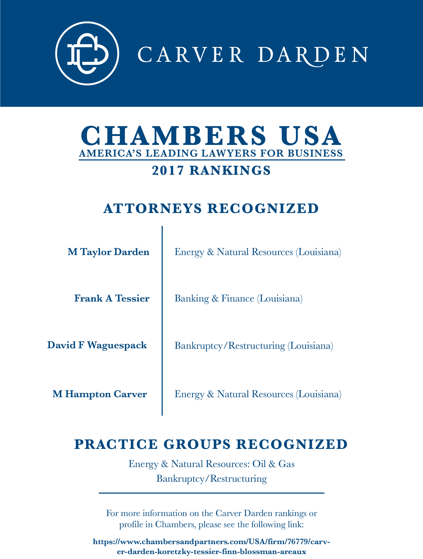 Carver Darden Receives Accolades from Chambers USA: America’s Leading ...