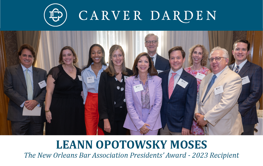 Carver Darden Announces Leann Moses as Recipient of the New Orleans Bar ...
